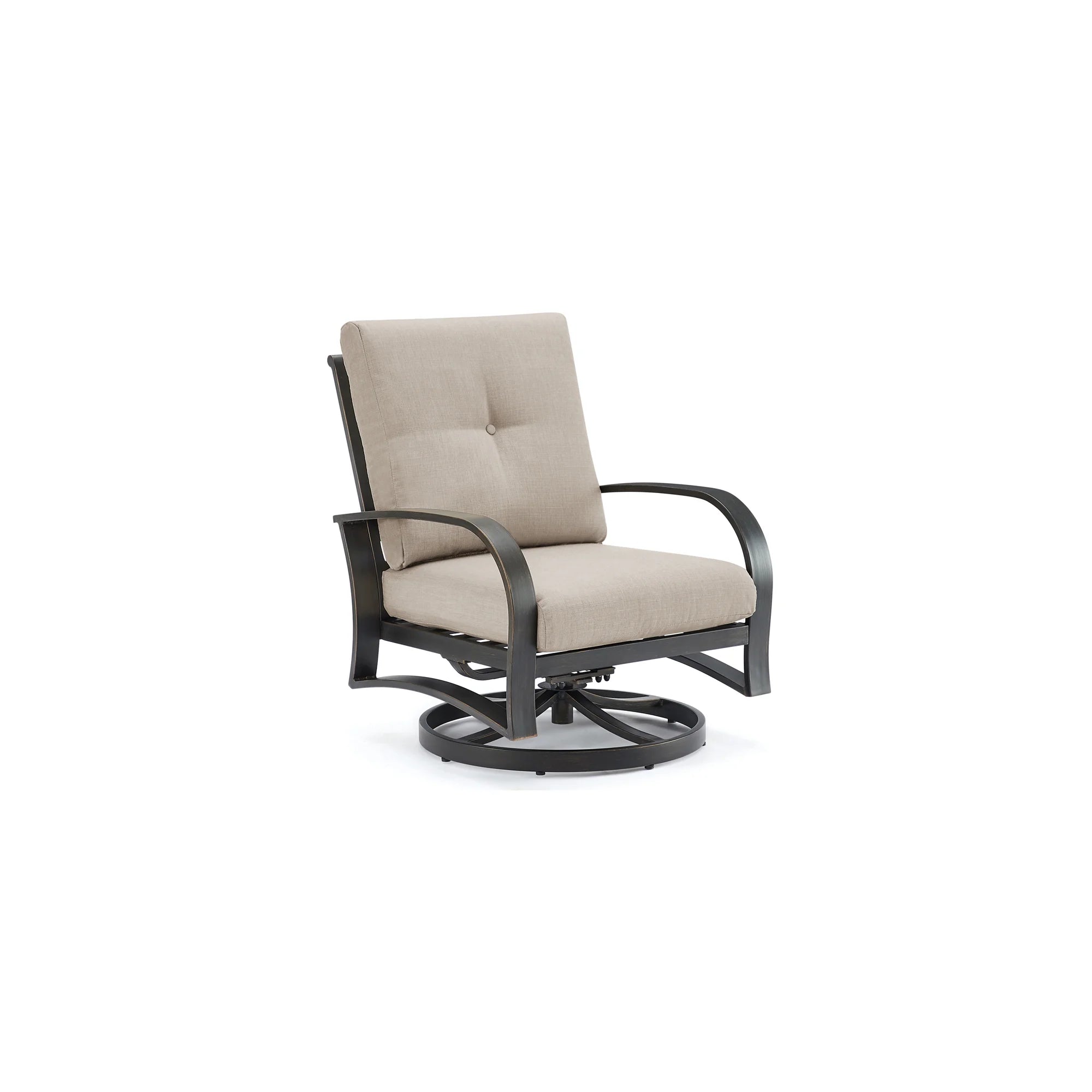 OPEN BOX I Chamber Patio Aluminum Swivel Club Chair with Sunbrella® Cu ...